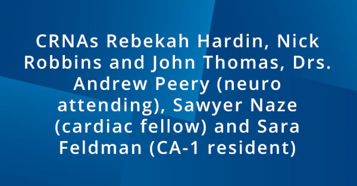 Fist Bump for CRNAs Rebekah Hardin, Nick Robbins and John Thomas, Drs ...